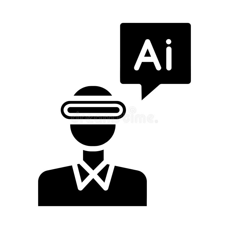 AI virtual teacher icon stock illustration. Illustration of education ...