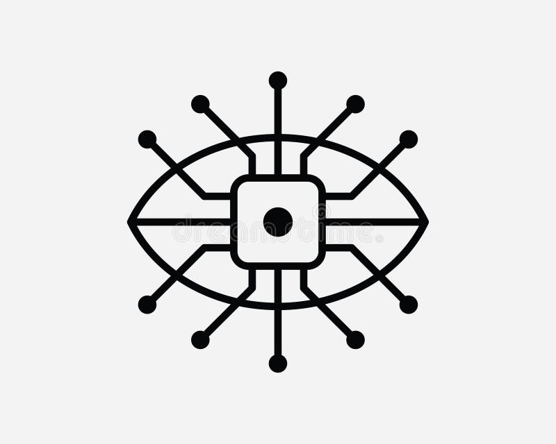 AI Vision Icon. Artificial Intelligence Robot Eye Computer Chip ...