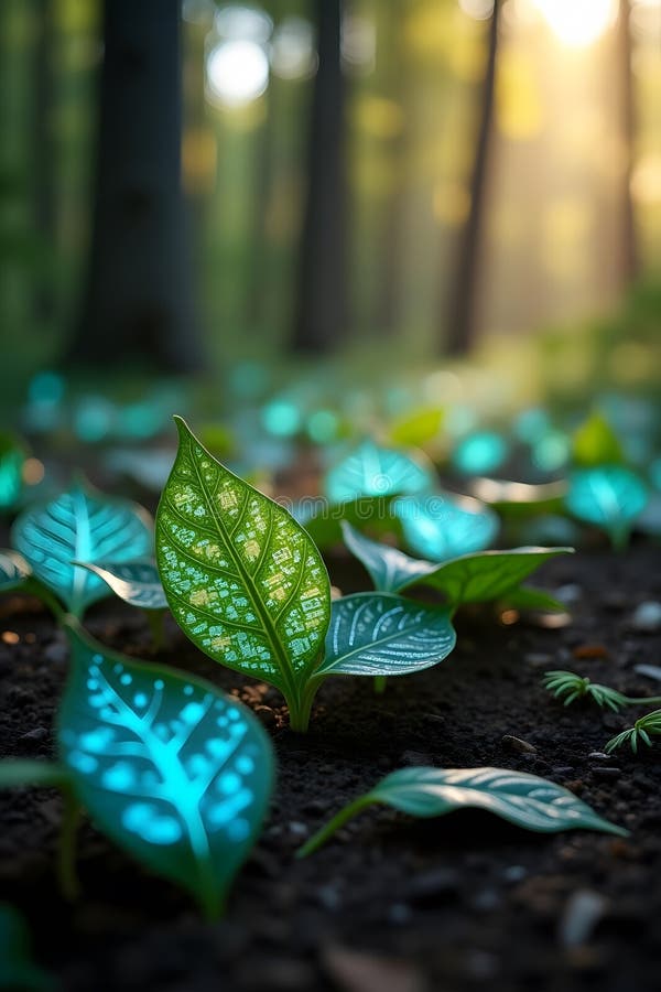 Futuristic Growth — AI-Generated Vision of Digital Nature Stock Photo ...
