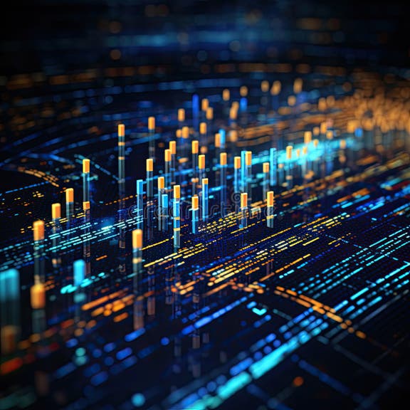 Visualizing Big Data Generated by an Clustering Algorithm in Glowing 3D Bar Design Stock ...