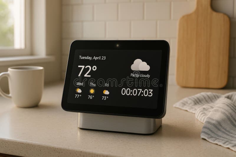 Touchscreen Display Voice Assistant Stock Illustrations – 163 ...