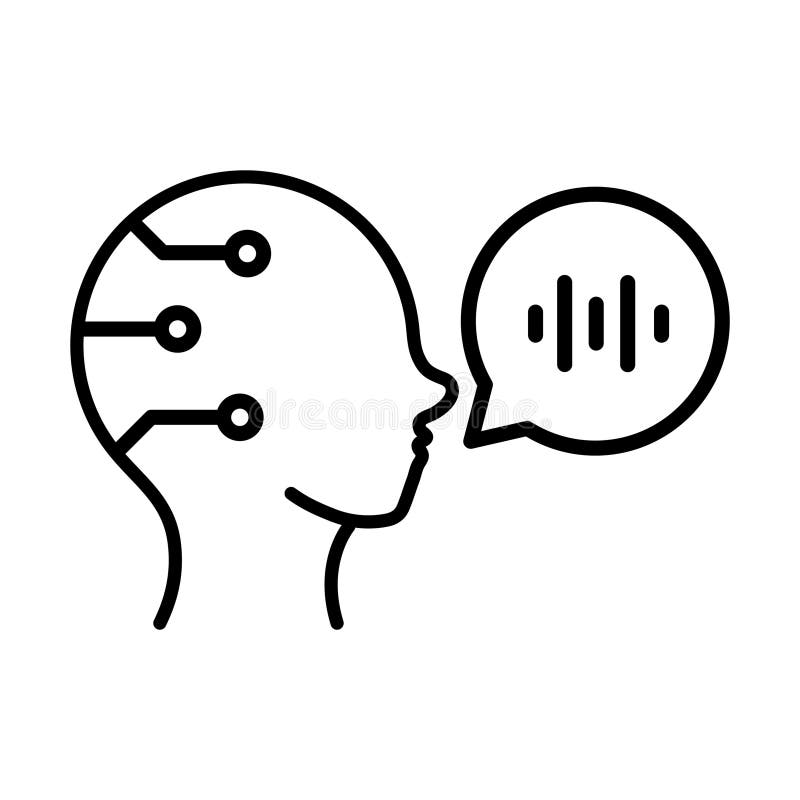 AI Voice Assistant Human Interaction Icon Stock Vector - Illustration ...
