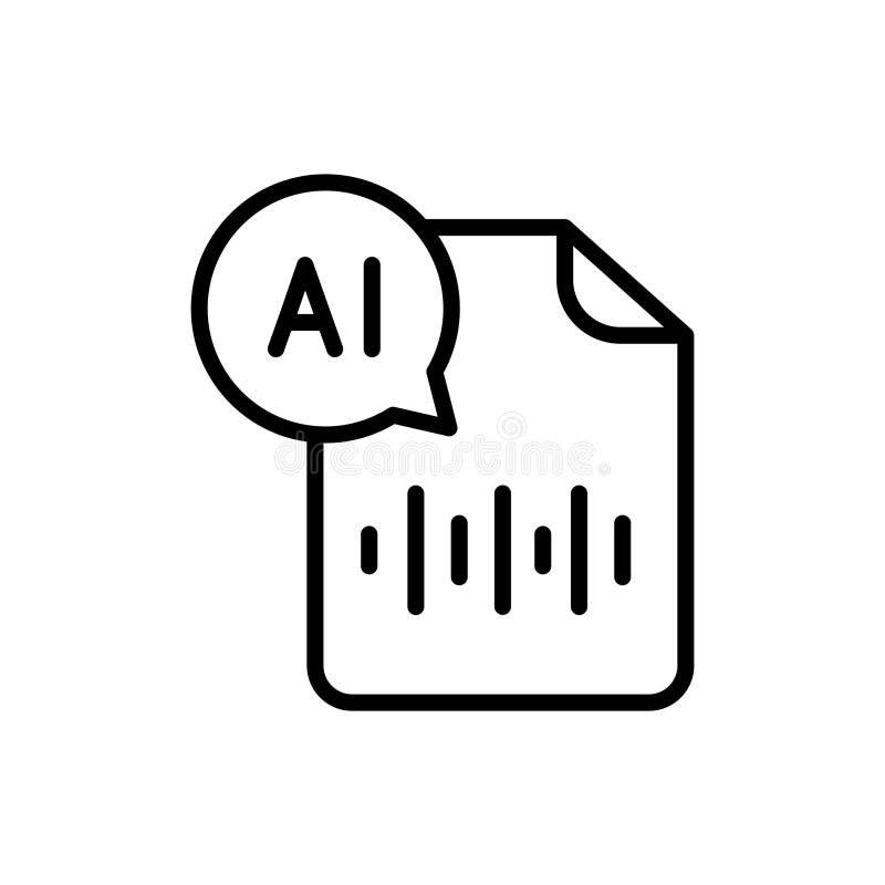 AI Voice Document Assistant Icon Stock Illustration - Illustration of ...