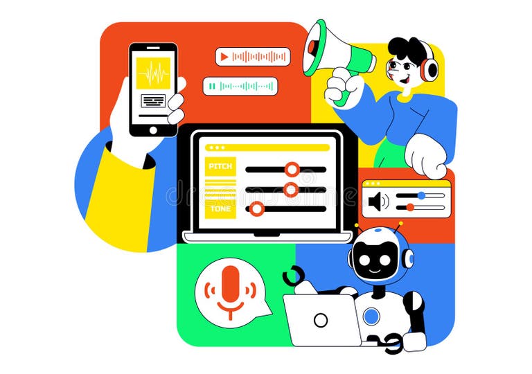 Modern Artificial Intelligence Solutions Background Stock Illustrations ...