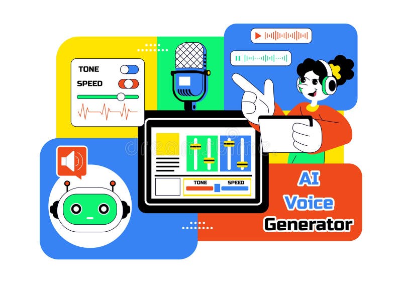 Modern Artificial Intelligence Solutions Background Stock Illustrations ...