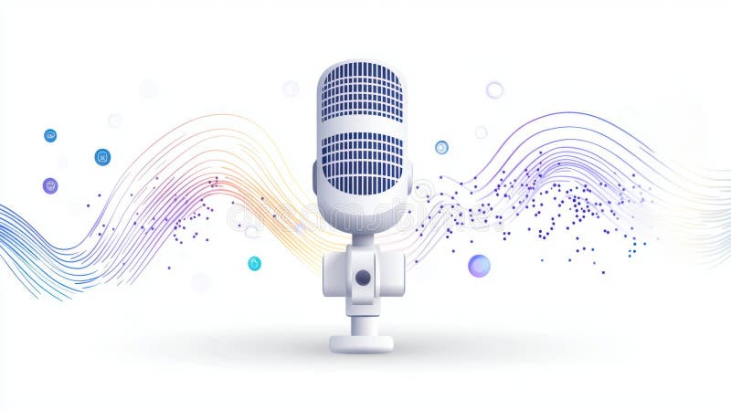 AI Voice Icon, a Captivating 2D Illustration Featuring a Stylized ...