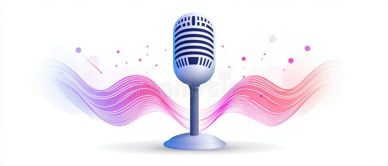 AI Voice Icon, a Captivating 2D Illustration Featuring a Stylized ...