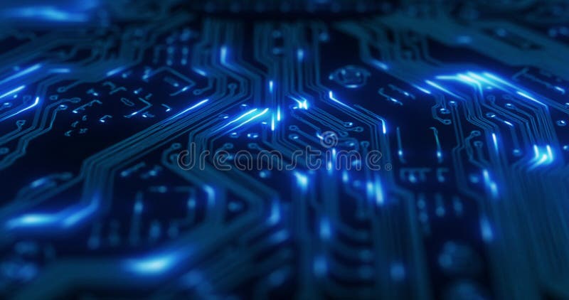 AI Web Network, Circuit Board and High Tech with Futuristic Connection ...