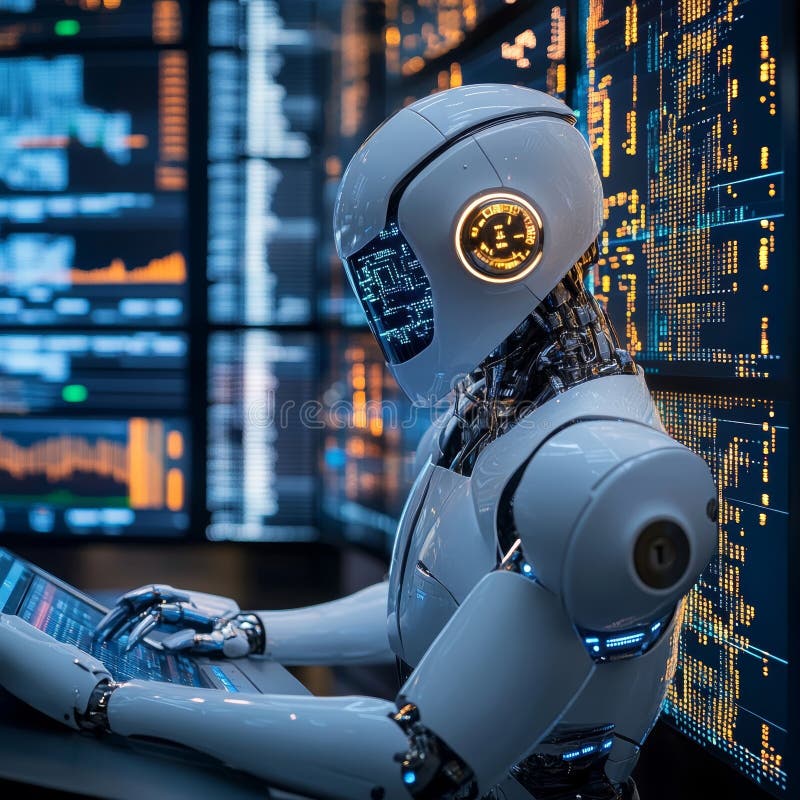 AI Working stock illustration. Illustration of center - 335539933