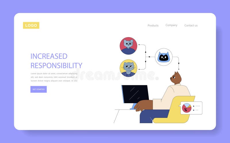 AI in the Workplace. Flat stock illustration. Illustration of ...