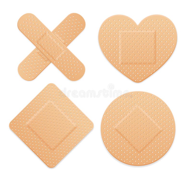 Aid Band Plaster Strip Medical Patch Set. Vector Stock Vector ...