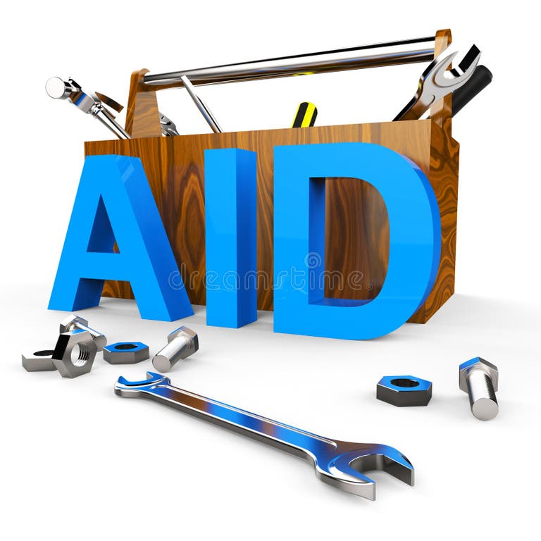 Aid Word Shows Assist Aiding and Donations Stock Illustration ...
