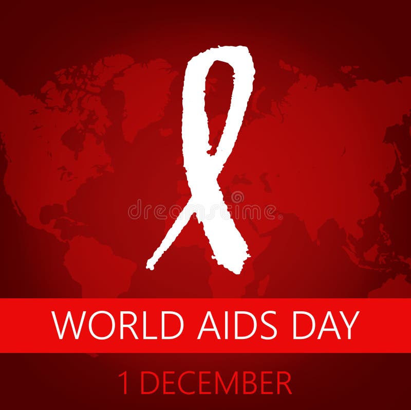 Aids Awareness Ribbon Background. 1 December - World Day. Vector ...