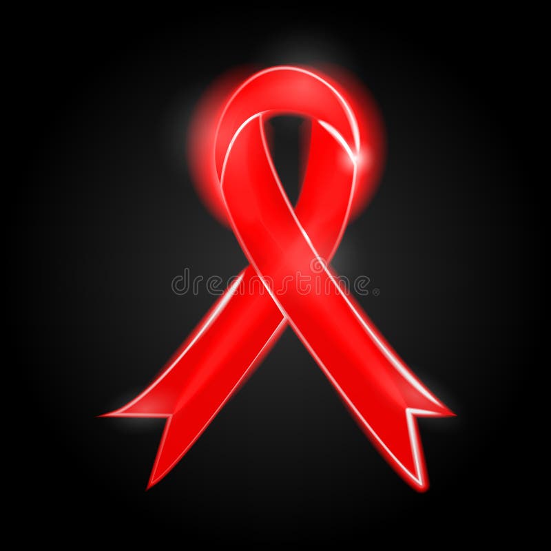 AIDS Awareness Ribbon Vector Illustration Icon Background Abstract ...