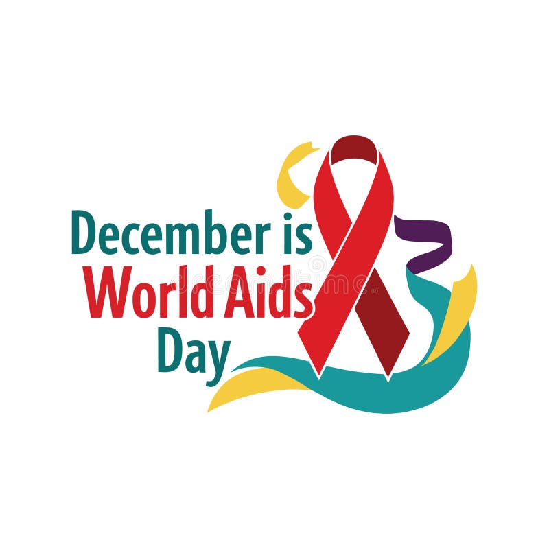 AIDS Awareness Vector Red Ribbon Stock Vector - Illustration of number ...
