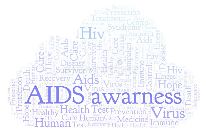 AIDS Awarness Word Cloud, Made with Text only. Stock Illustration ...