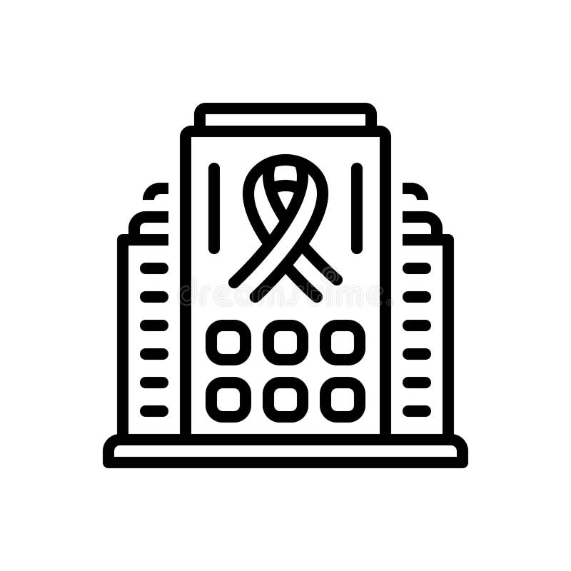 Black Line Icon for Aids Center, Aids and Health Care Stock ...