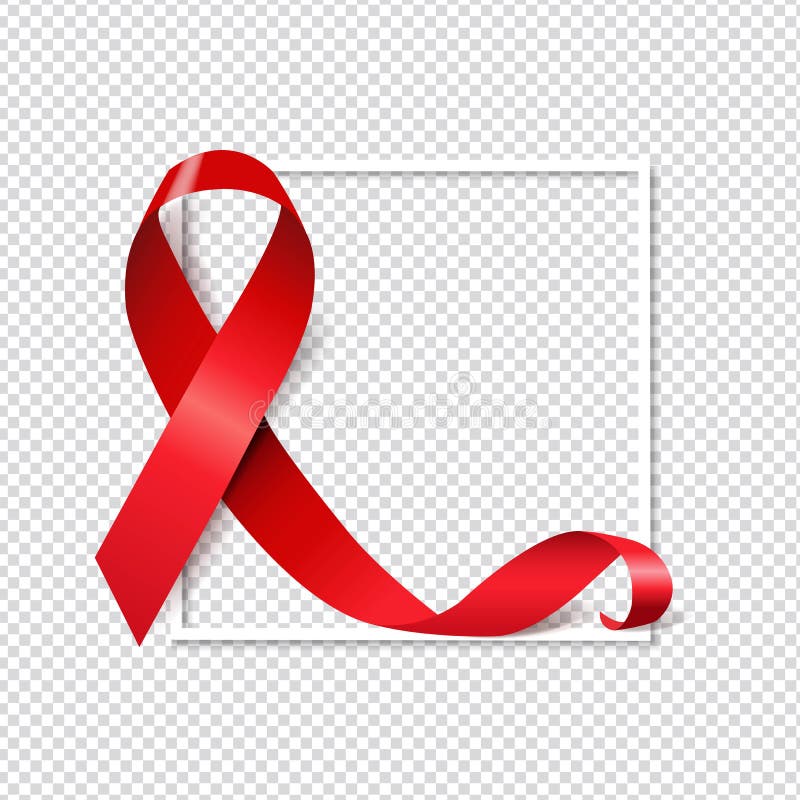 Aids Day Symbol Red Ribbon Transparent Background Stock Vector ...