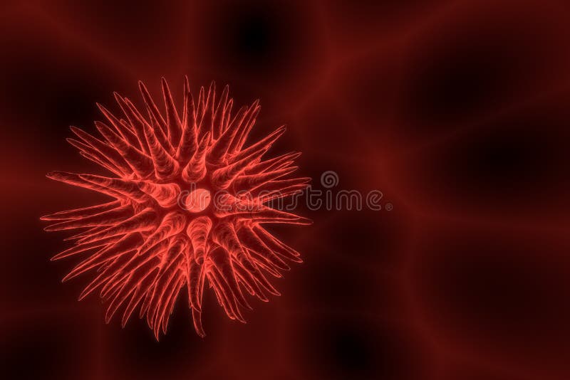 Microscopic Generic Virus Cell 3D Rendering Illustration on a Blue ...
