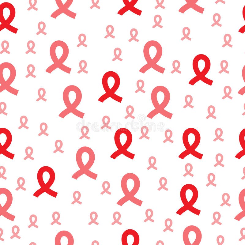 AIDS, HIV Red Ribbon Seamless Pattern, Seamless Texture Background ...