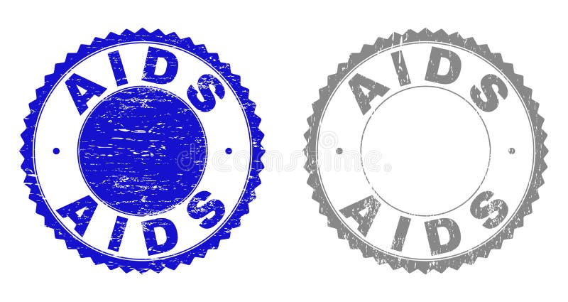 Textured AIDS Scratched Stamp Seals with Ribbon Stock Vector ...