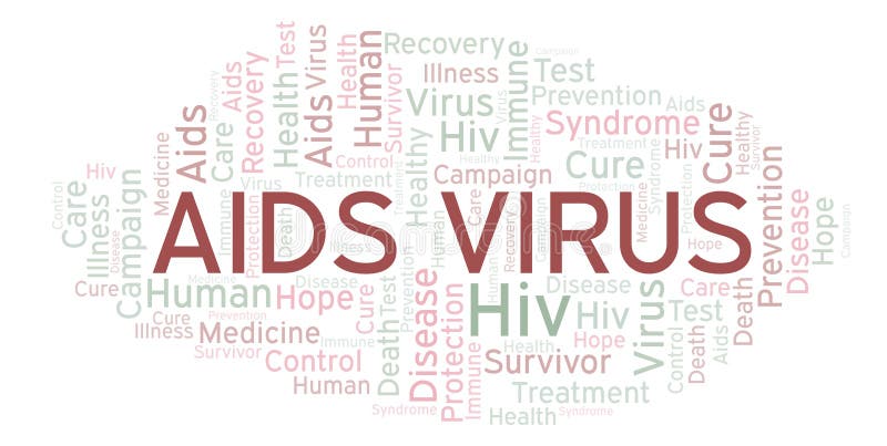 HIV AIDS Virus Word Cloud, Made with Text only. Stock Illustration ...