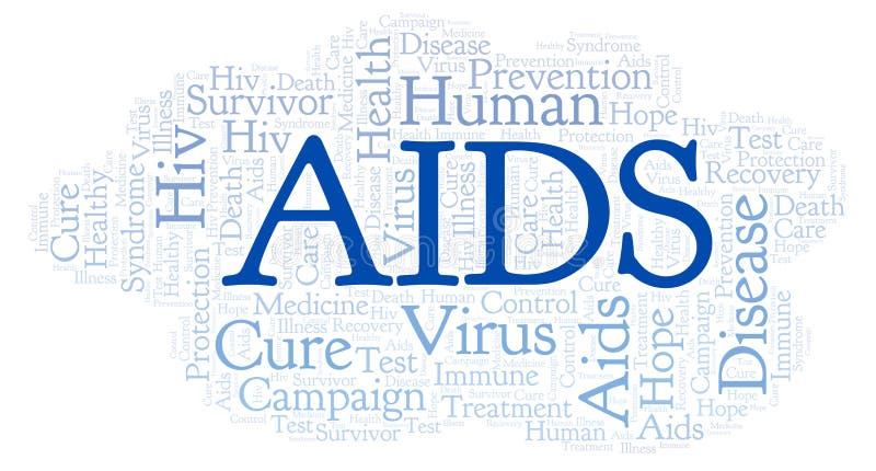 HIV/AIDS word cloud stock illustration. Illustration of disease - 44833009