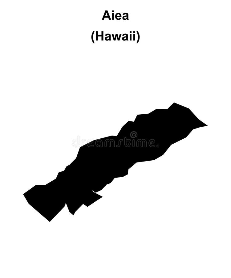 Aiea outline map stock vector. Illustration of hawaii - 387197226