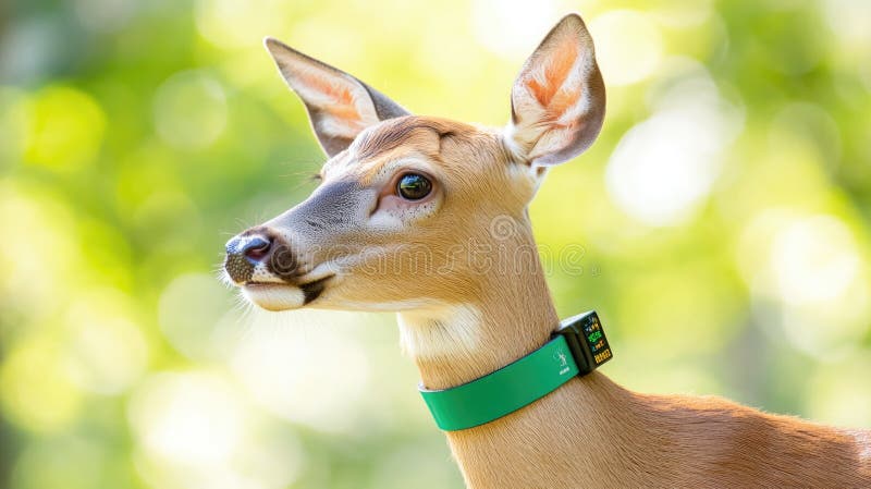 AIEnhanced Deer Conservation GPSCollared Deer in Focus Stock Image ...