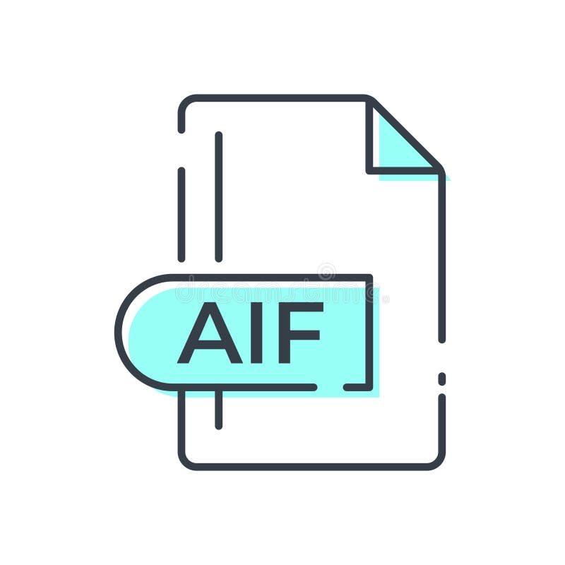 AIF File Format Icon. AIF Extension Line Icon Stock Vector ...