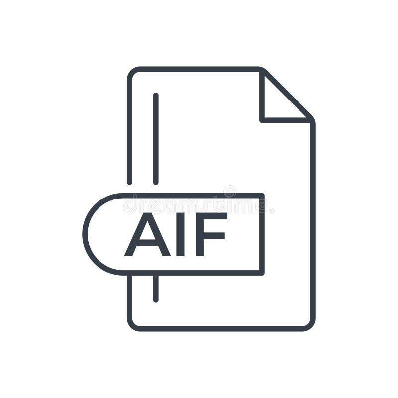 AIF File Format Icon. AIF Extension Line Icon Stock Illustration ...