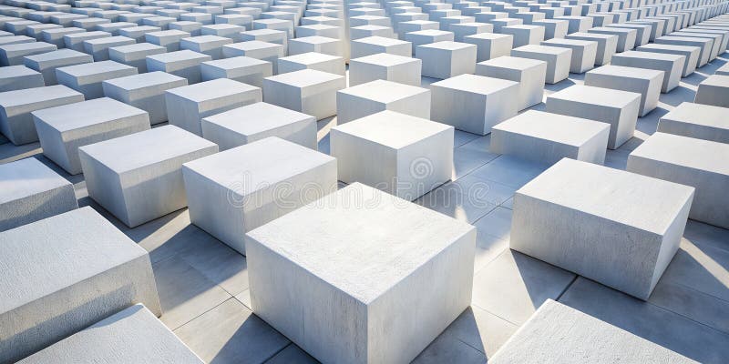AIGenerated Aerial Perspective of Modern Concrete Blocks on a Pristine ...