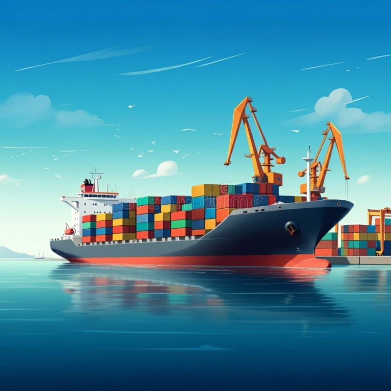 AIGenerated Cargo Mockups & Industrial Backgrounds for Logistics ...