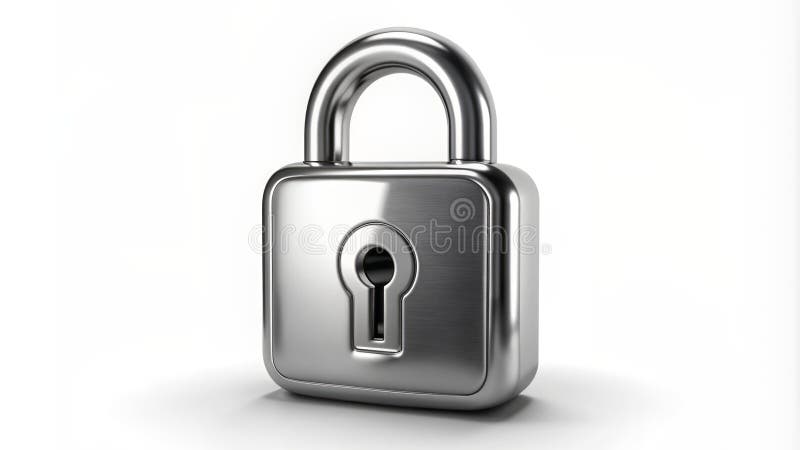 AIGenerated 3D Silver Lock Icon Sleek Rounded and Minimalist Design for ...