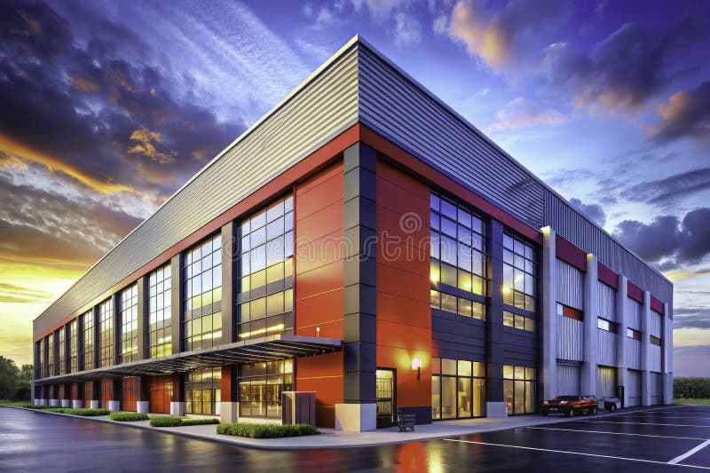 AIGenerated Logistics Warehouse Design a Modern Architectural Rendering ...