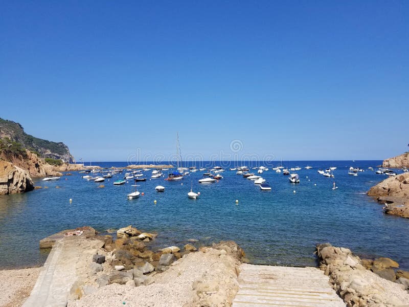 Beach of Aiguablava in Begur Village, Mediterranean Sea, Catalonia ...