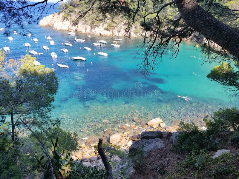 Beach of Aiguablava in Begur Village, Mediterranean Sea, Catalonia ...