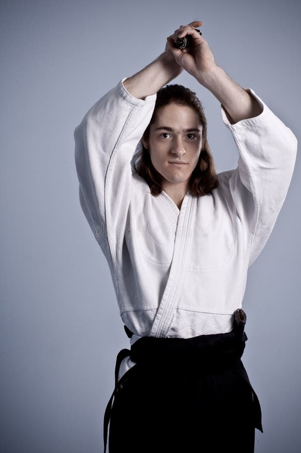 Aikido Man with Katana(sword) from Back Stock Photo - Image of sword ...