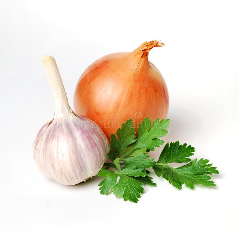 Ail, persil et oignon photo stock. Image du durée, rouge - 43546518