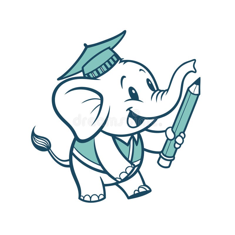 Ailing Elephant in Calligraphy Illustration Stock Photo - Illustration ...