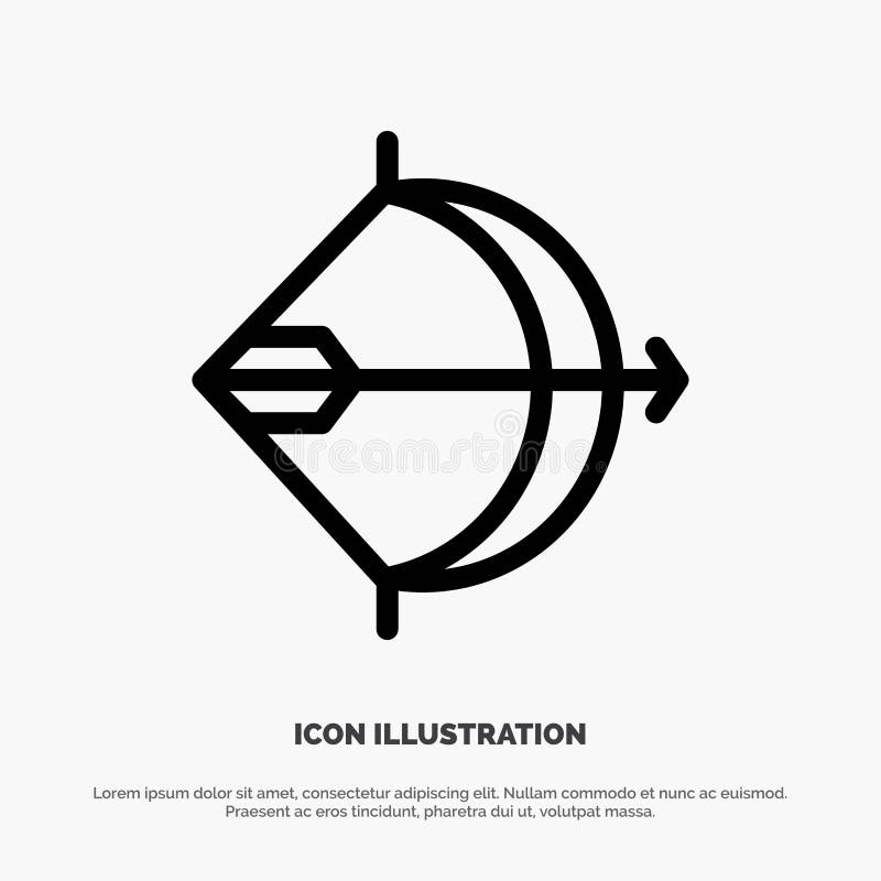 Aim, Archery, Arrow, Bow, Shoot Line Icon Vector Stock Vector ...