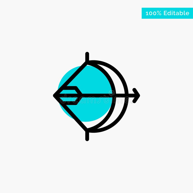 Aim, Archery, Arrow, Bow, Shoot Turquoise Highlight Circle Point Vector ...