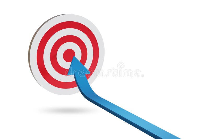 Aim and the Arrow - 3d Rendering Stock Illustration - Illustration of ...