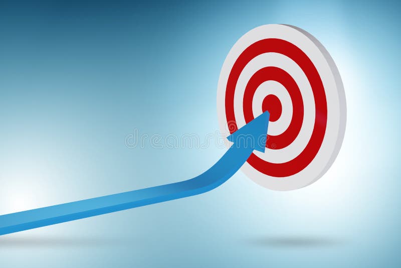 Aim and the Arrow - 3d Rendering Stock Illustration - Illustration of ...