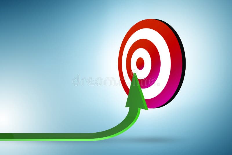 Aim and the Arrow - 3d Rendering Stock Illustration - Illustration of ...