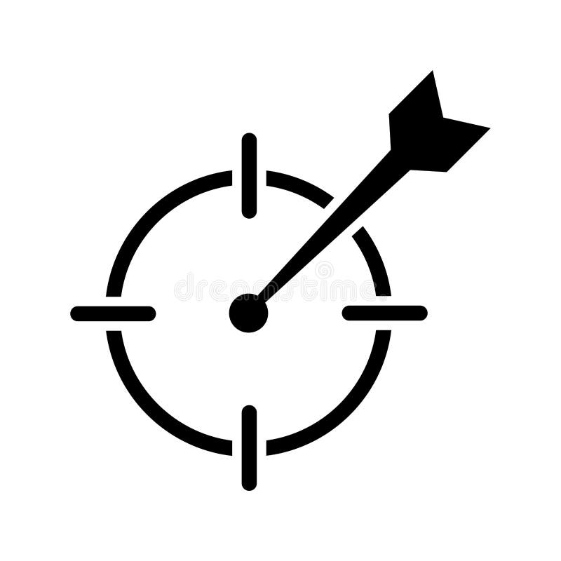 Aim, Arrow, Target Icon. Black Vector Illustration Stock Illustration ...
