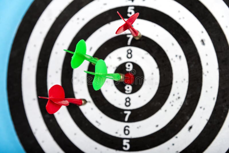 Aim with Arrows in the Center. Hit the Target Stock Image - Image of ...