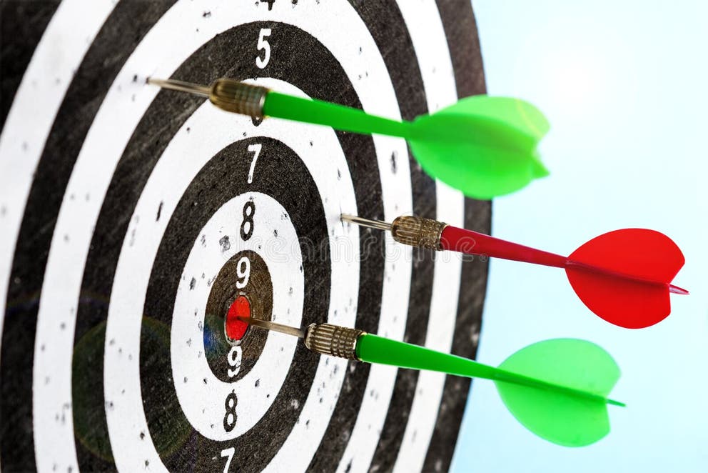 Aim with Arrows in the Center. Hit the Target Stock Image - Image of ...