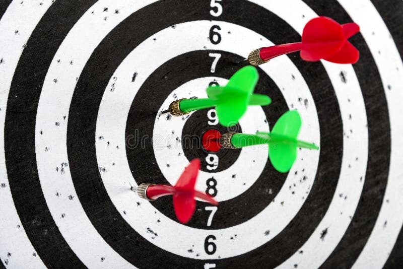 Aim with Arrows in the Center. Hit the Target Stock Photo - Image of ...