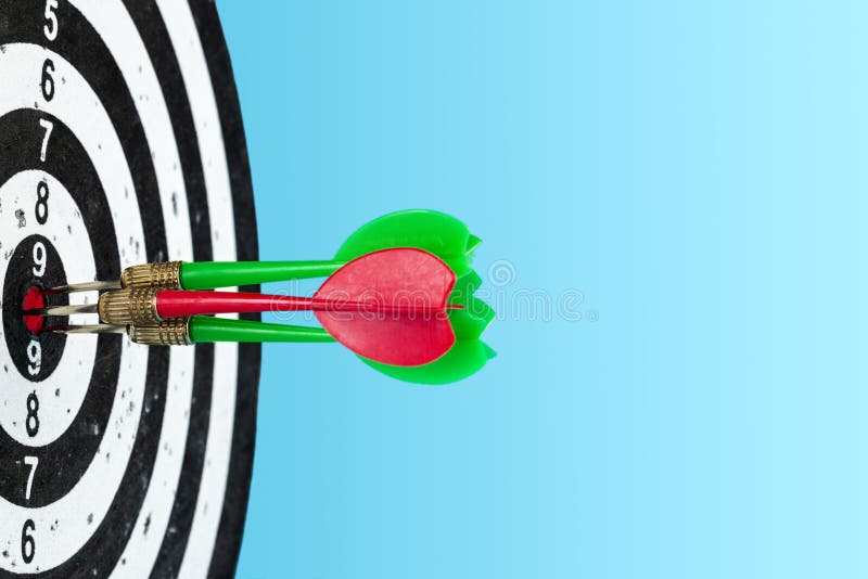 Aim with Arrows in the Center. Hit the Target Stock Photo - Image of ...